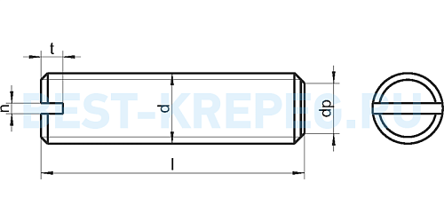 551 DIN Винты установочные с плоским [тупым] концом и прямым шлицем купить оптом по низкой цене ...