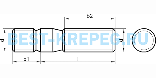 939 DIN Шпильки резьбовые с ввинчиваемым концом [b1≈1,25d] купить оптом по низкой цене с ...